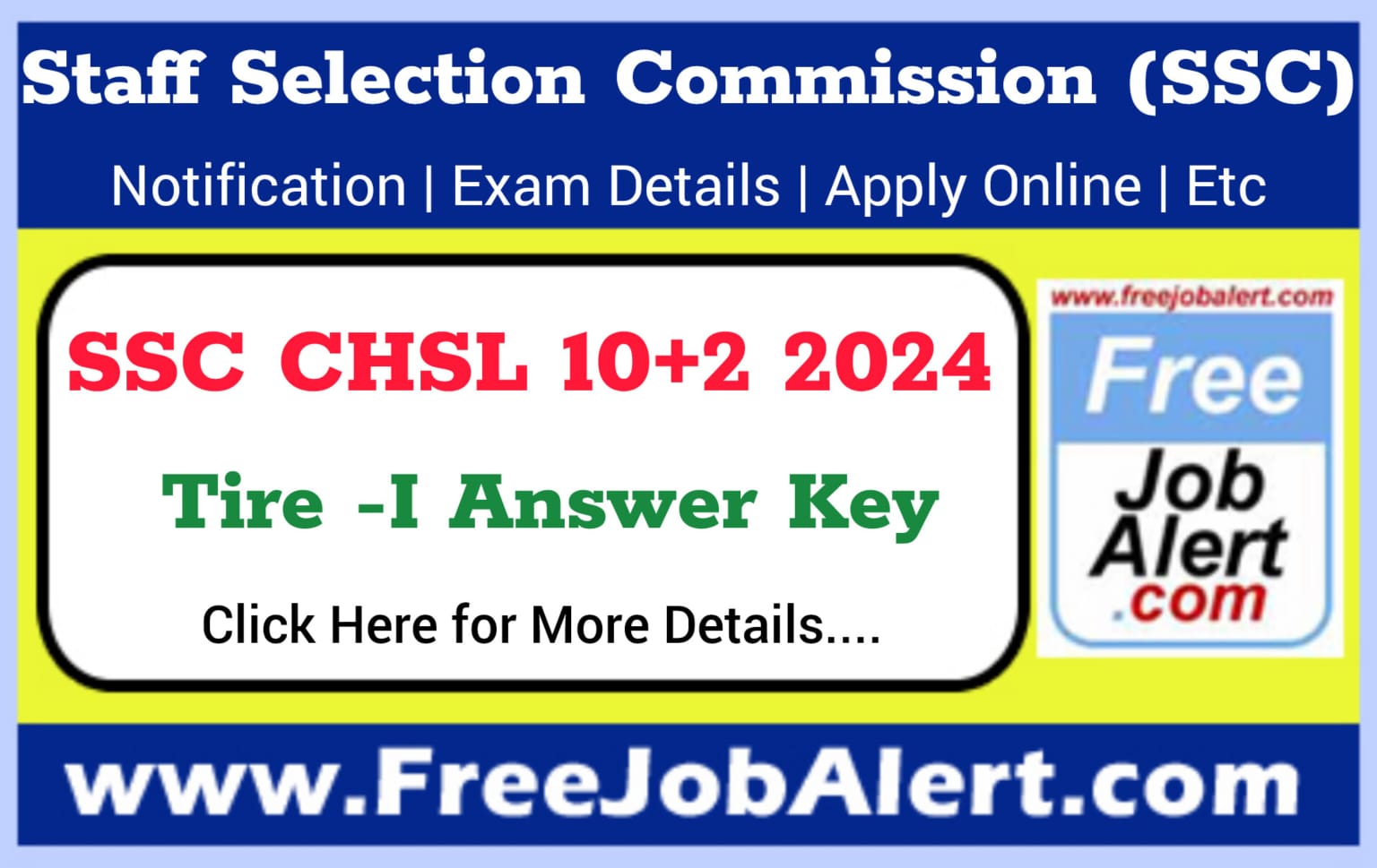 SSC CHSL (10+2) Answer Key 2024 - Tier-I (CBE) Answer Key & Response Sheet Released