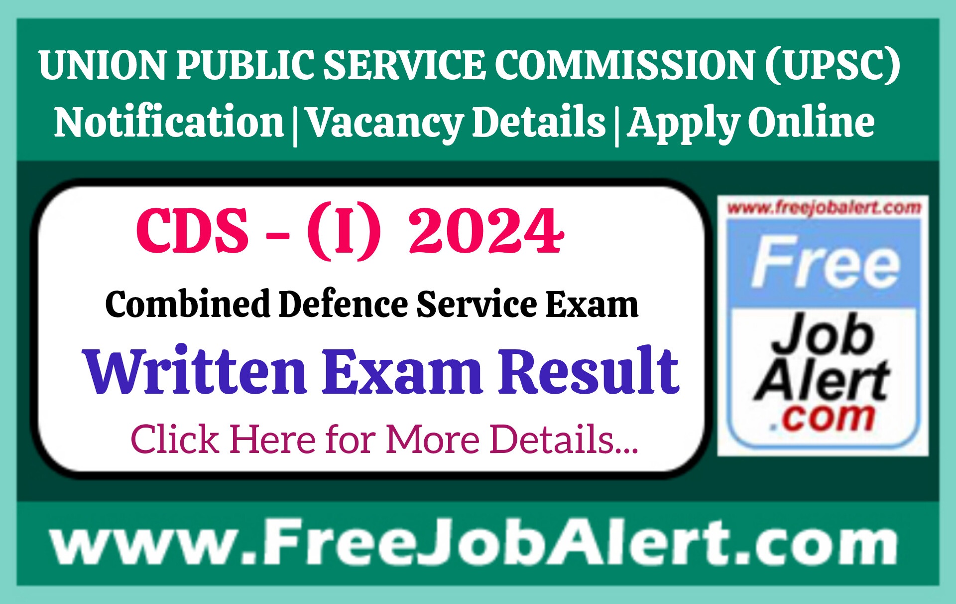 UPSC CDS (I) Result 2024 - Written Exam Result Released
